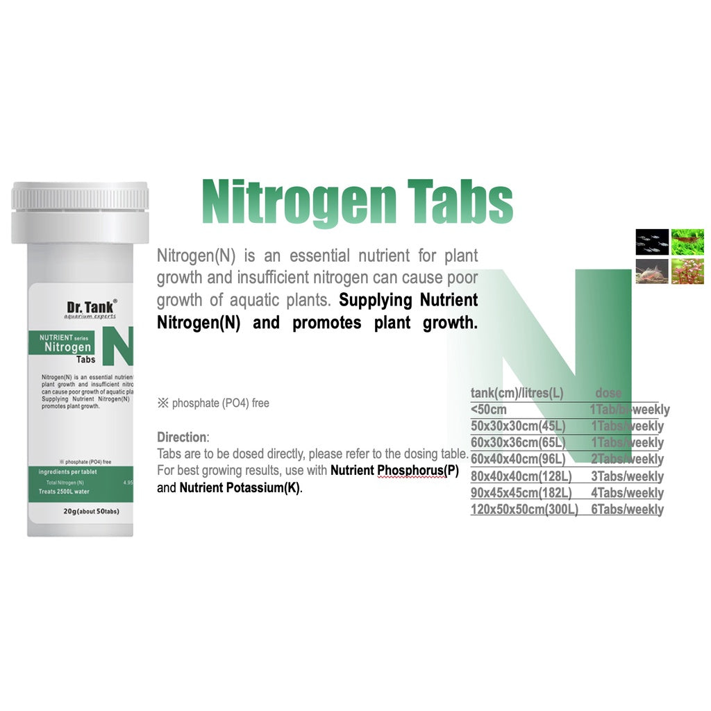 Dr Tank Nutrient Tab Series - Nitrogen Tabs (50 Tabs) – Aardenasia